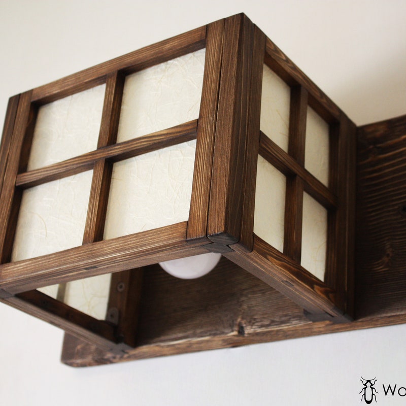 Round Wood Wall Sconce - Etsy