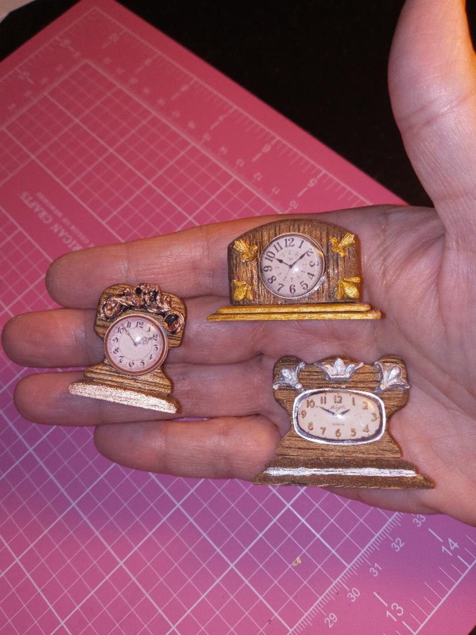 Miniature Dollhouse Antique Clocks OOAK Handmade - Etsy