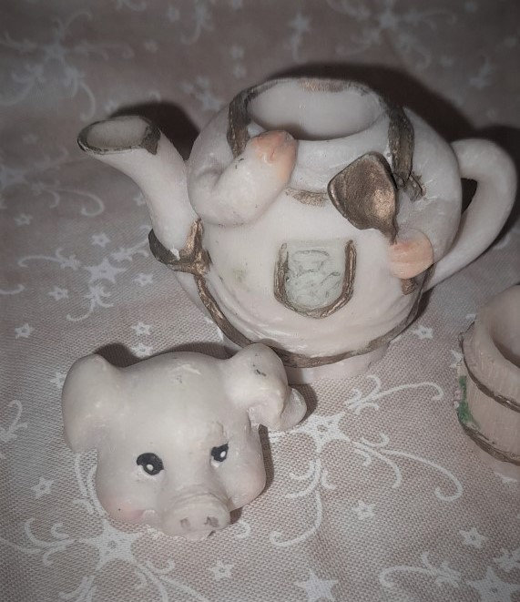 VINTAGE Mini Pig Tea Set Figurines 2 Styles - Etsy