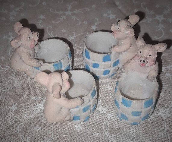 VINTAGE Mini Pig Tea Set Figurines 2 Styles - Etsy