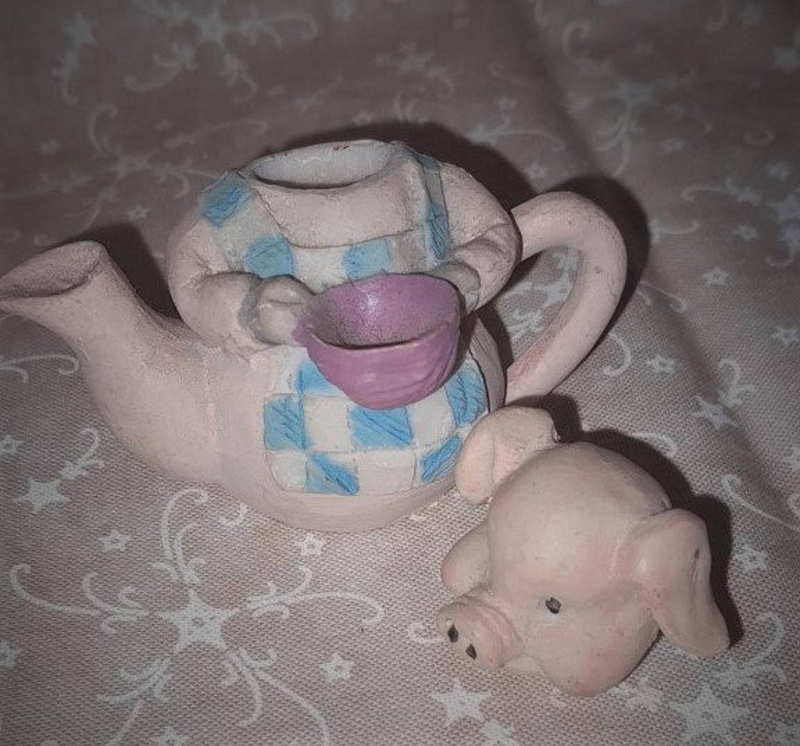 VINTAGE Mini Pig Tea Set Figurines 2 Styles - Etsy