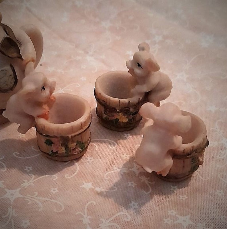 VINTAGE Mini Pig Tea Set Figurines 2 Styles - Etsy