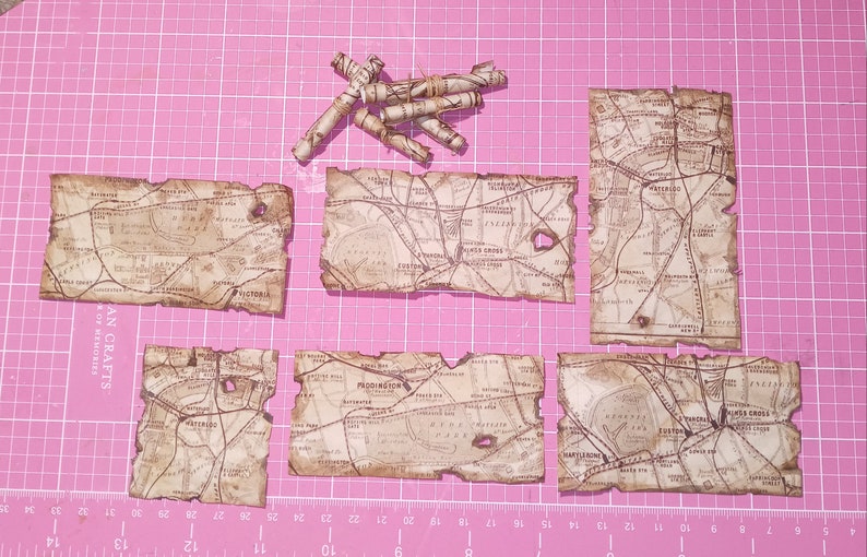 OOAK Miniature Vintage Map Sets 4pc - Etsy