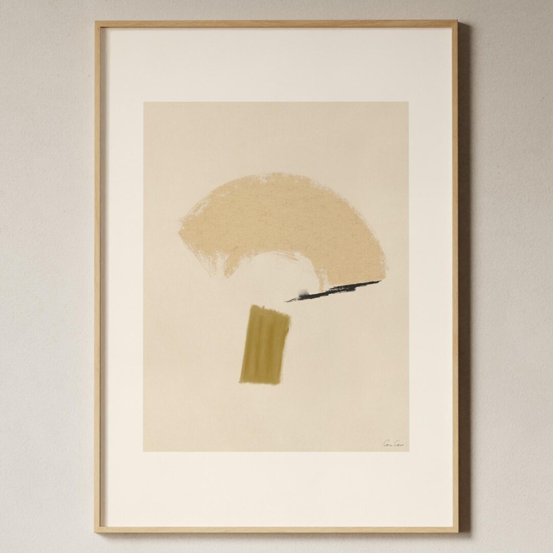 Minimalist Fan Collage Art Print: Neutral Textured Wall Decor - Etsy