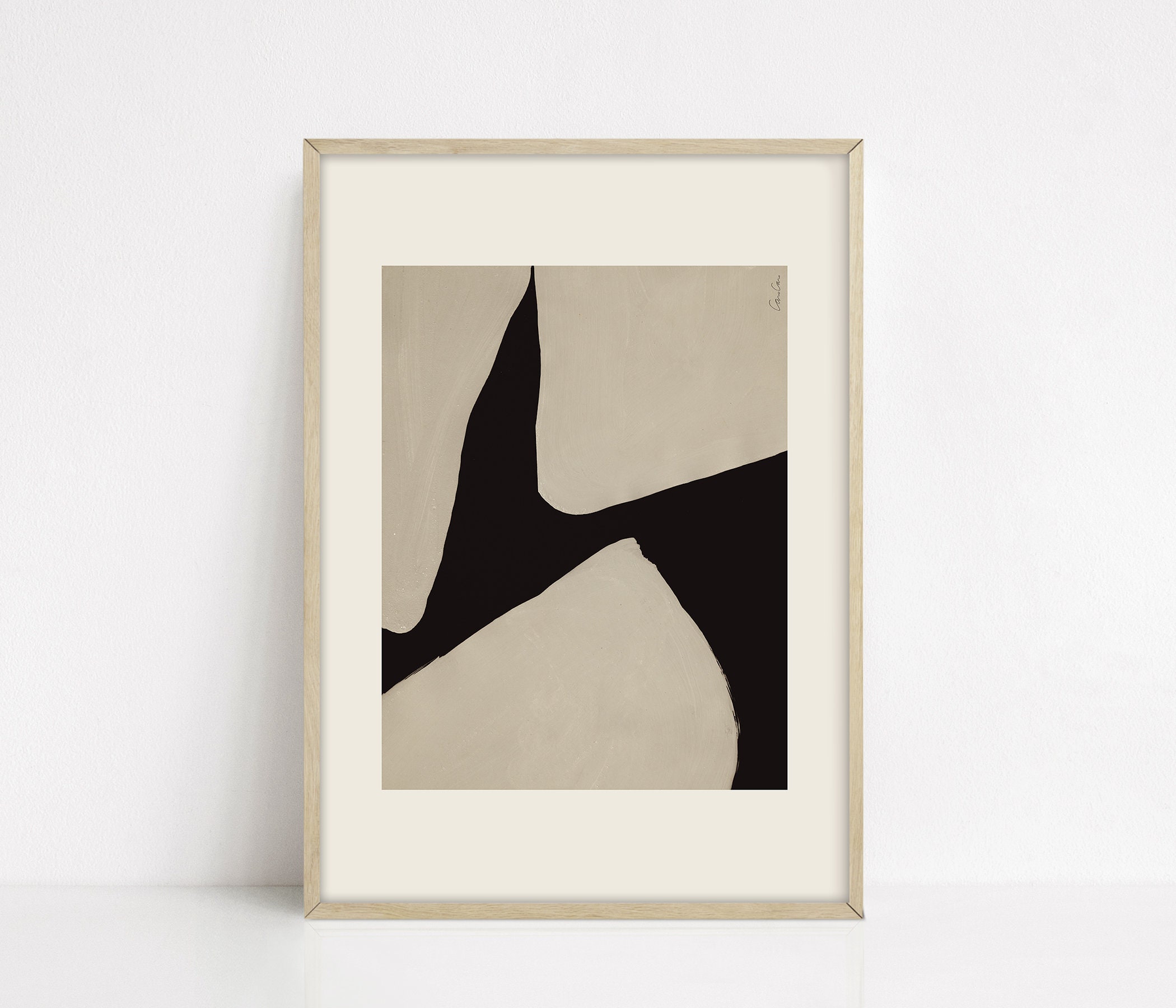 Black and Beige Abstract Poster Abstract Giclée Fine Art | Etsy