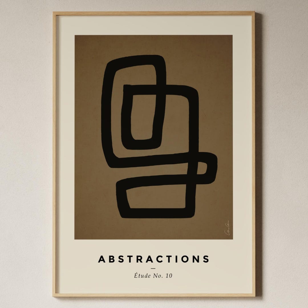 Brown and Black Abstract Poster, Exhibition Poster, Abstract Giclée ...