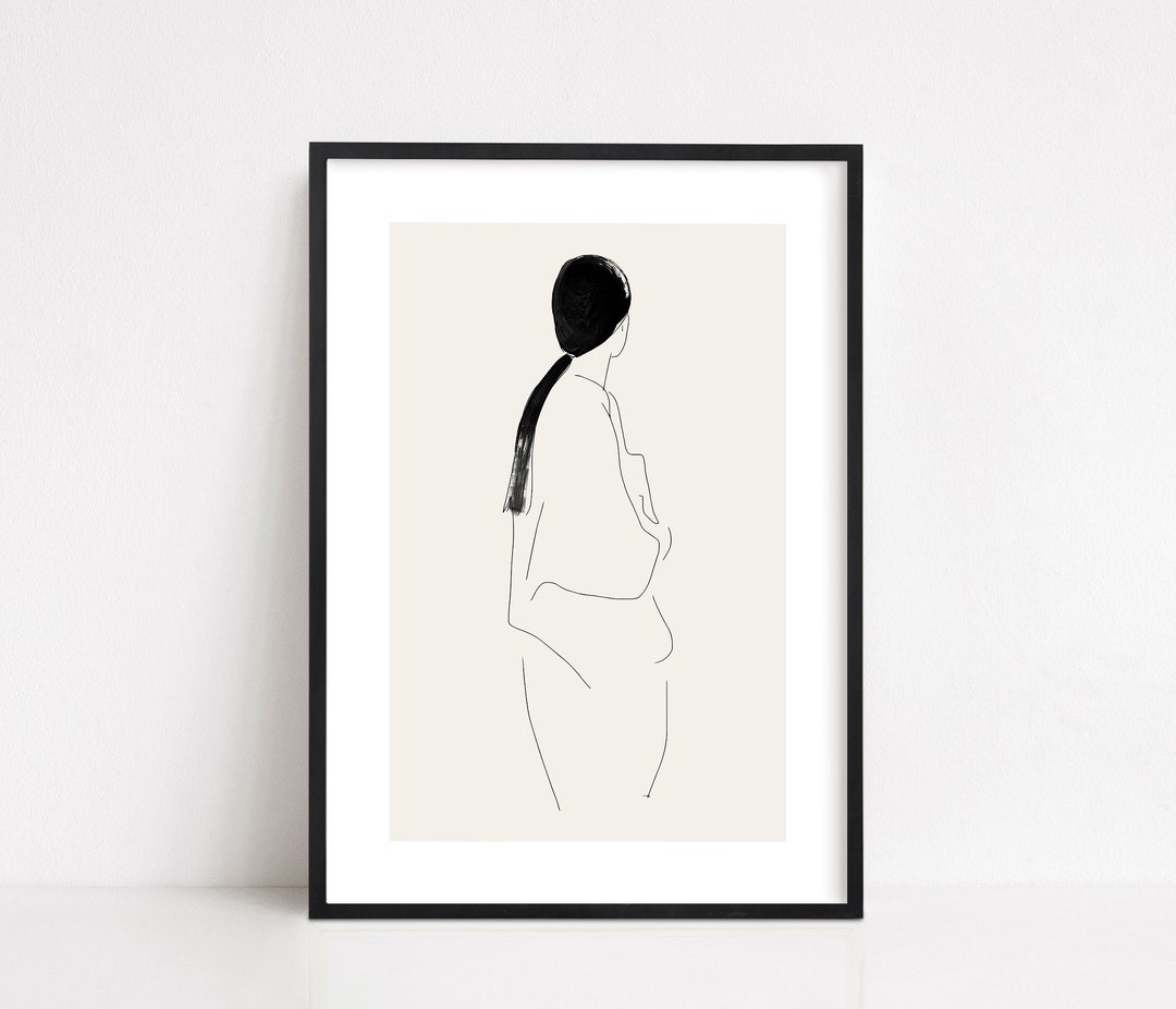 Female Figure Line Art, Minimalist Print, Scandinavian Art, Modern Line ...