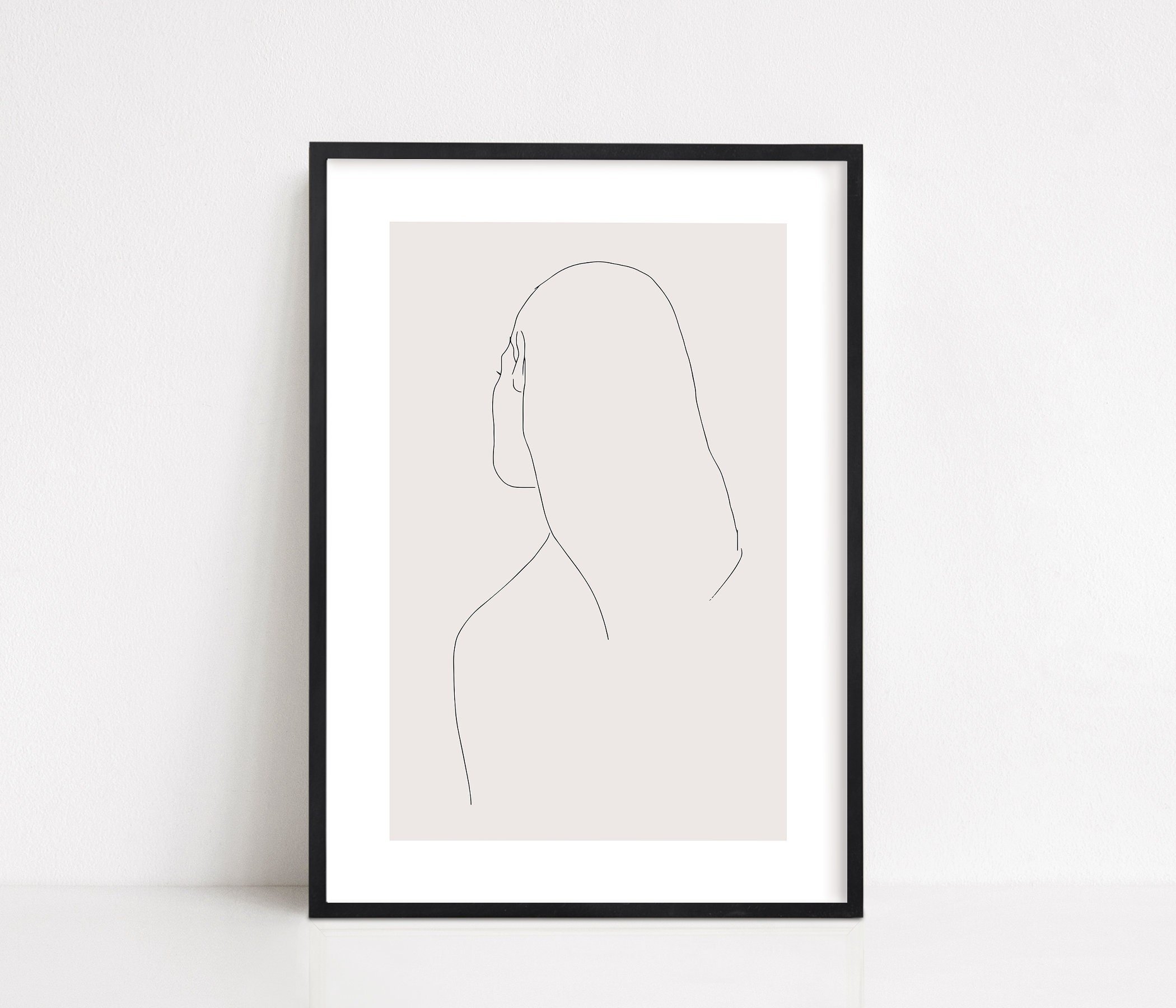 Minimalist Line Art Woman Portrait Art Print Female Line - Etsy