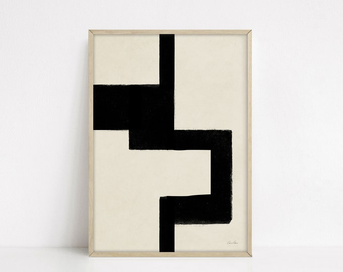 Black Abstract Poster Giclée Fine Art Print Beige and Black - Etsy