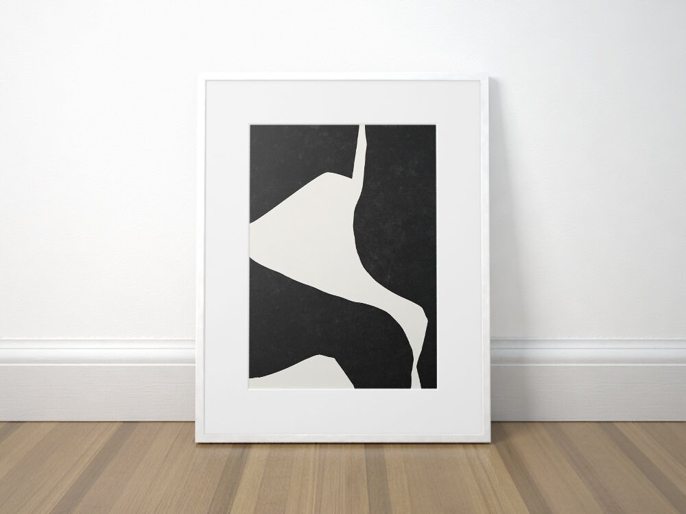 Abstract Black & White Art Modern Poster Minimalist Print | Etsy