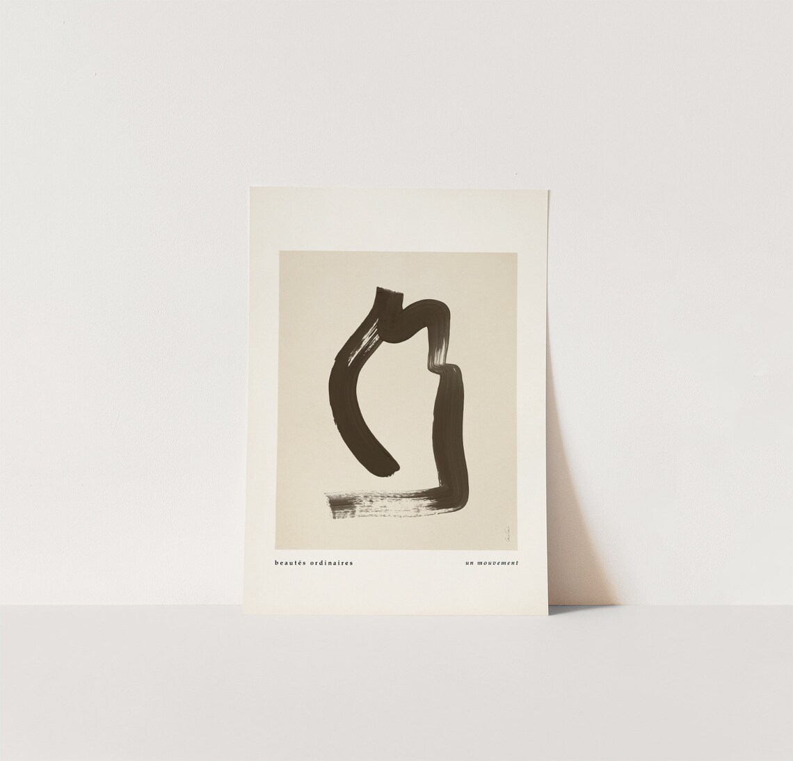 Brown Ink Art Print Neutral Abstract Art Minimalist Poster | Etsy