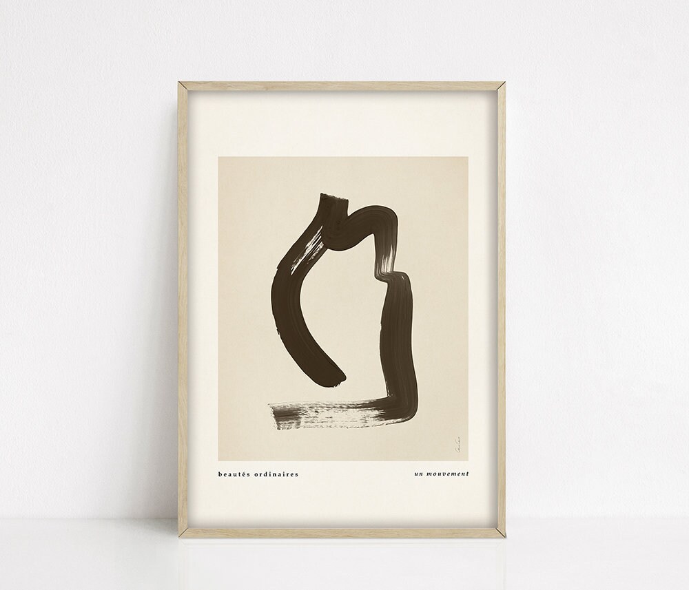 Brown Ink Art Print Neutral Abstract Art Minimalist Poster | Etsy