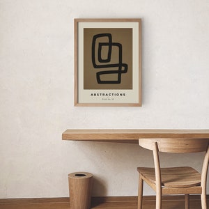 Brown and Black Abstract Poster, Exhibition Poster, Abstract Giclée ...