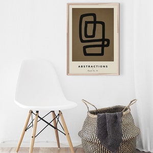 Brown and Black Abstract Poster, Exhibition Poster, Abstract Giclée ...