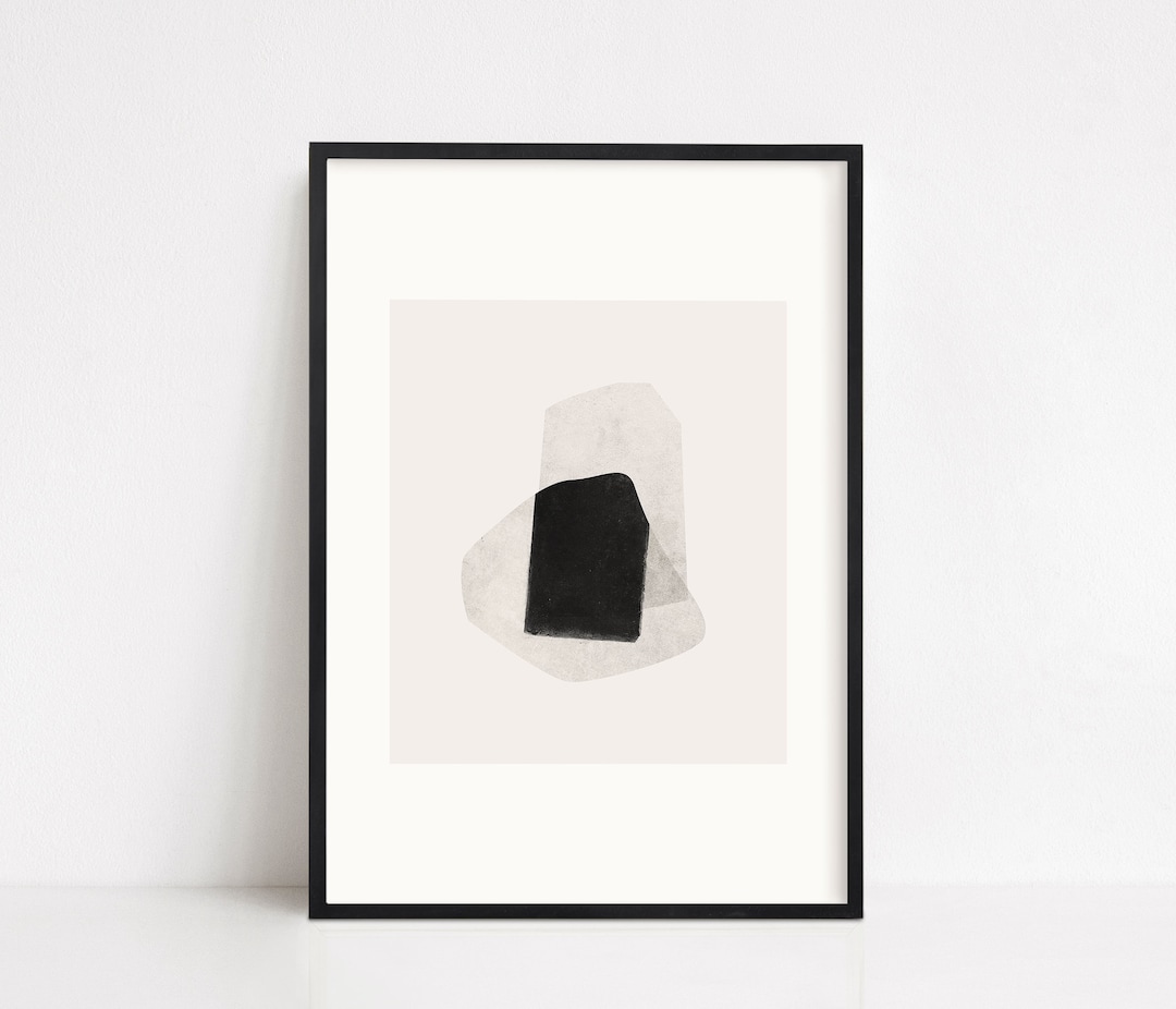 Poster nero astratto, Stampa scandinava astratta, Stampa minimalista ...