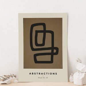 Brown and Black Abstract Poster, Exhibition Poster, Abstract Giclée ...