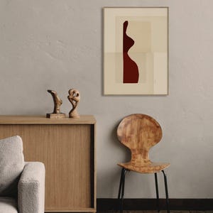 Abstract Red and Cream Print, Paper Collage, Modern Art Print, Collage ...