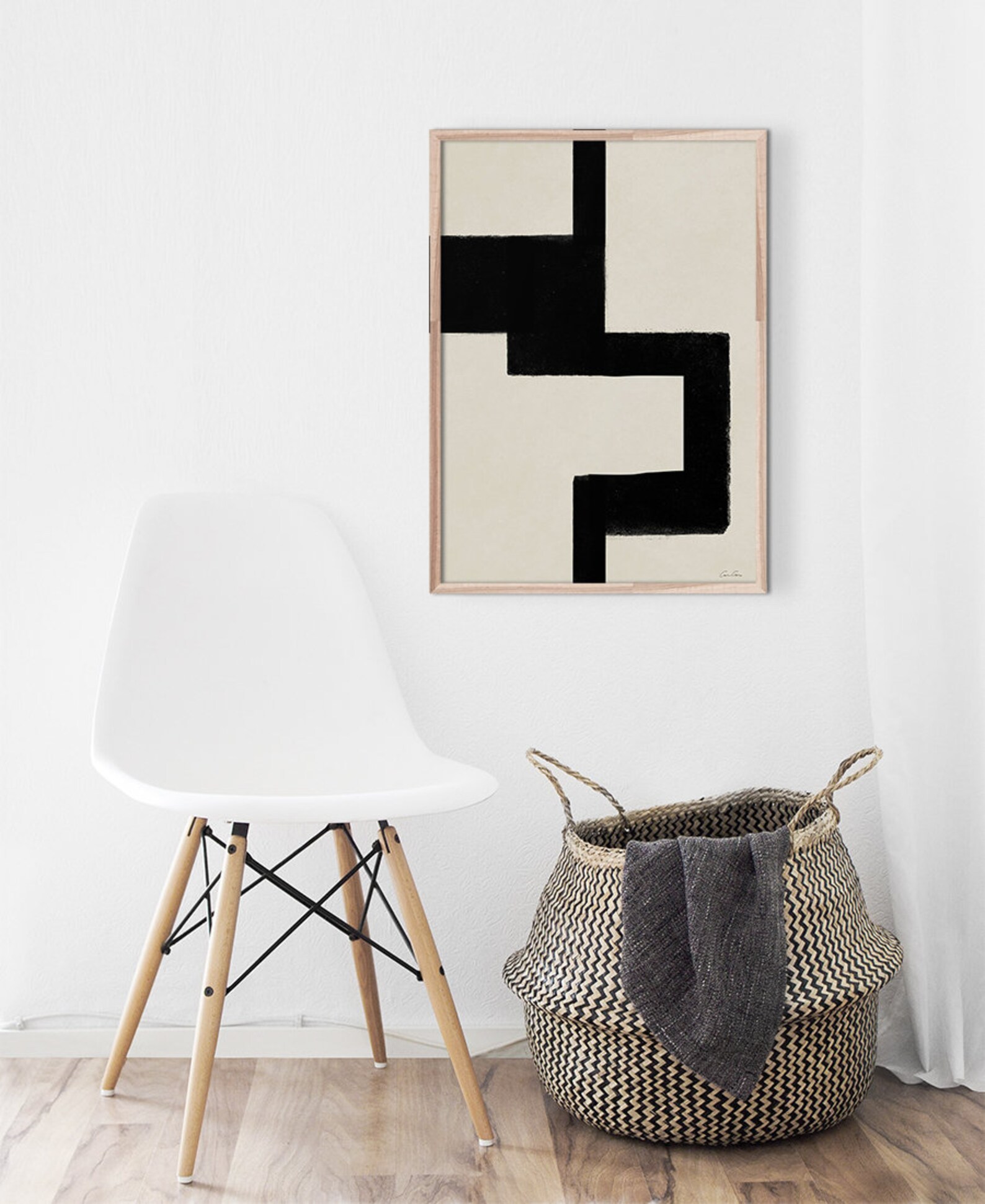 Black Abstract Poster Giclée Fine Art Print Beige and Black | Etsy