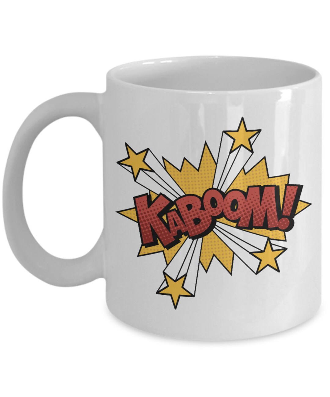 Comic Strip KABOOM Coffee Mug Tea Cup Novelty Gift White Black 11oz ...