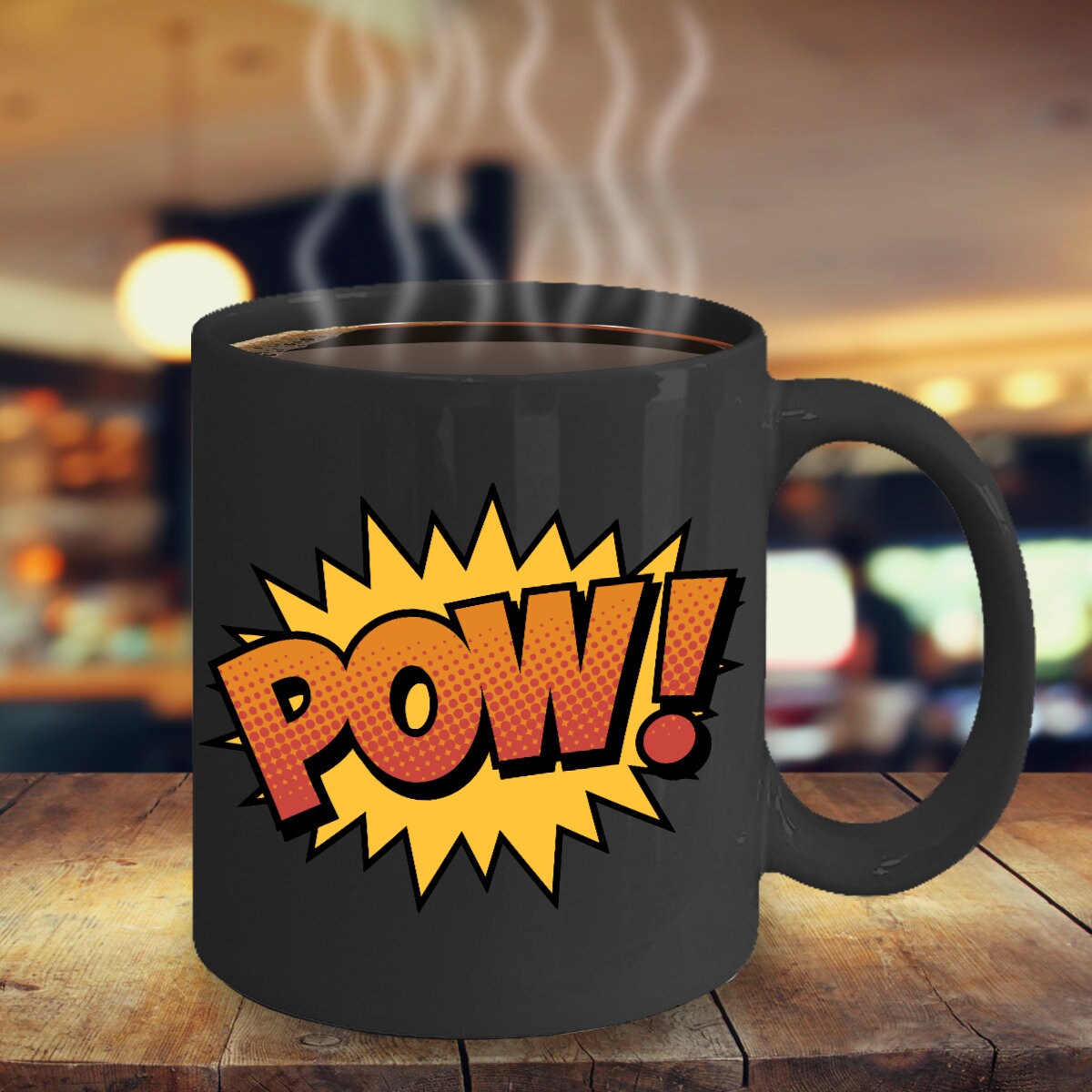 Comic Strip POW Coffee Mug Tea Cup Novelty Gift White Black - Etsy