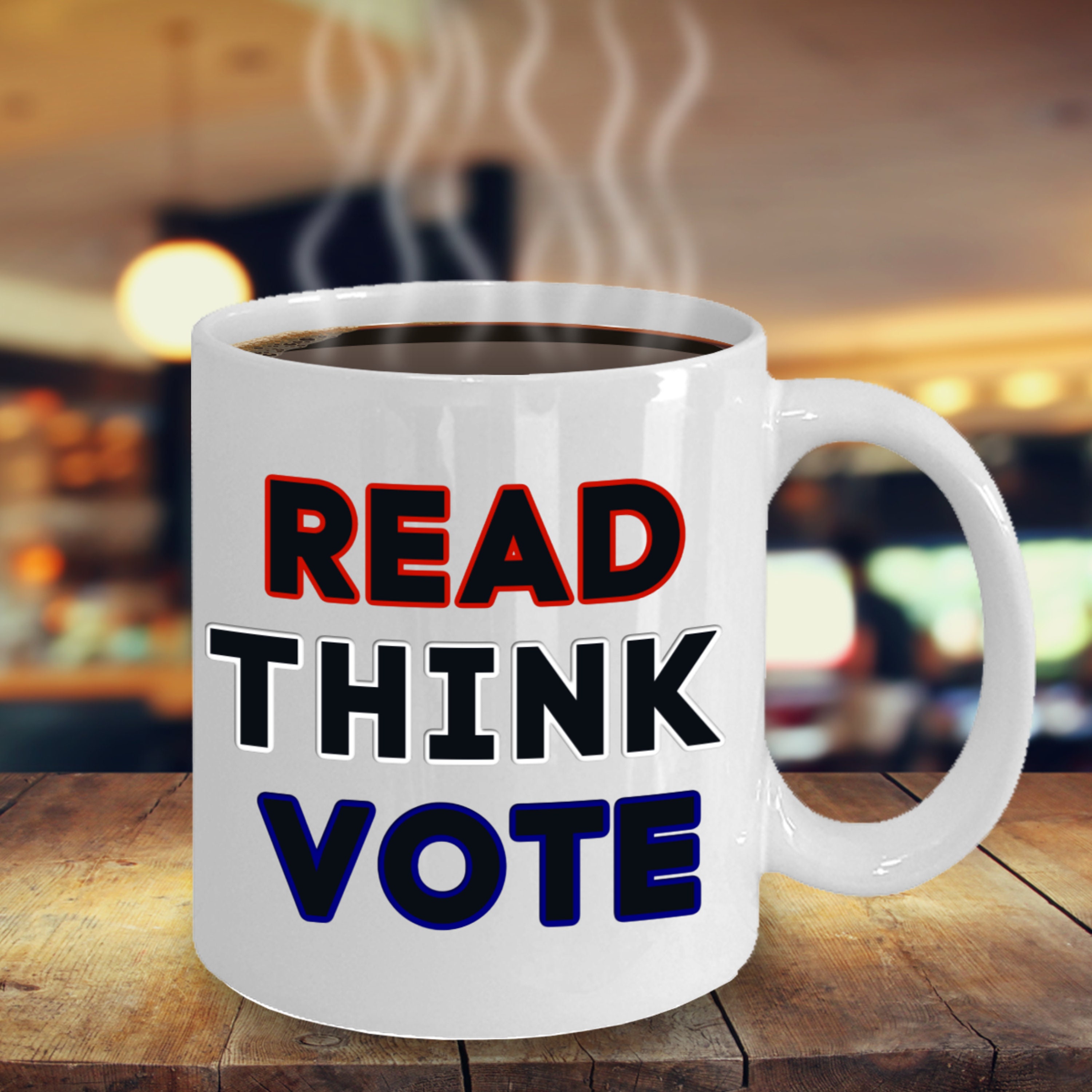 Read Think Vote Coffee Mug Tea Cup Election - Etsy UK