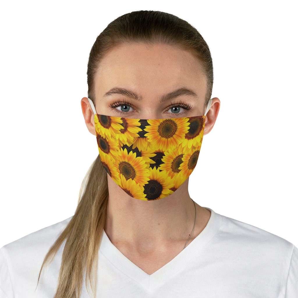 SunFlowers Floral Fabric Face Mask Reusable Cloth - Etsy España