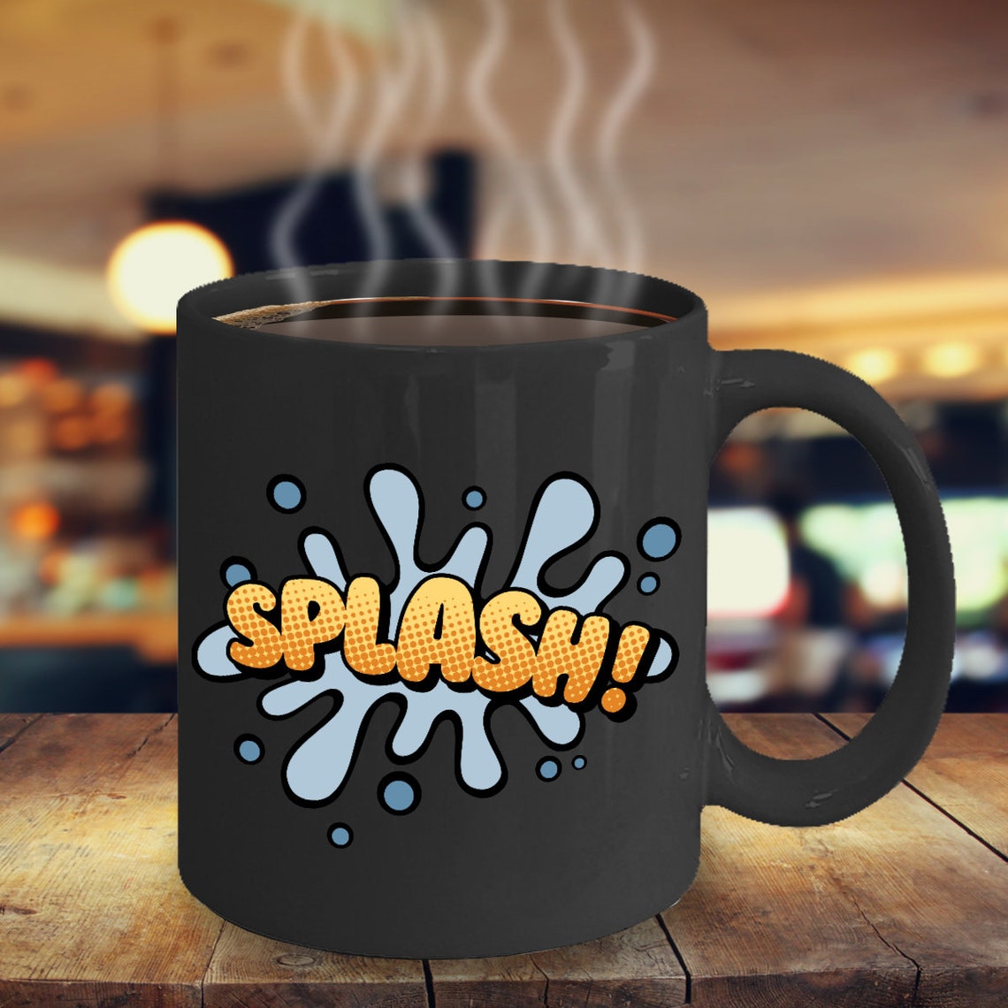 Comic Strip SPLASH Coffee Mug Tea Cup Novelty Gift White Black - Etsy