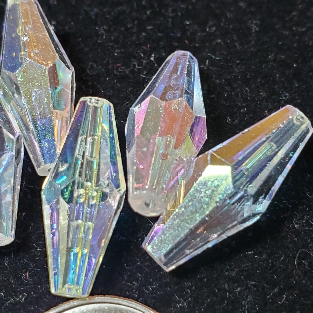 Vintage Lead Crystal Faceted 7mm Bi-cone Beads - Etsy