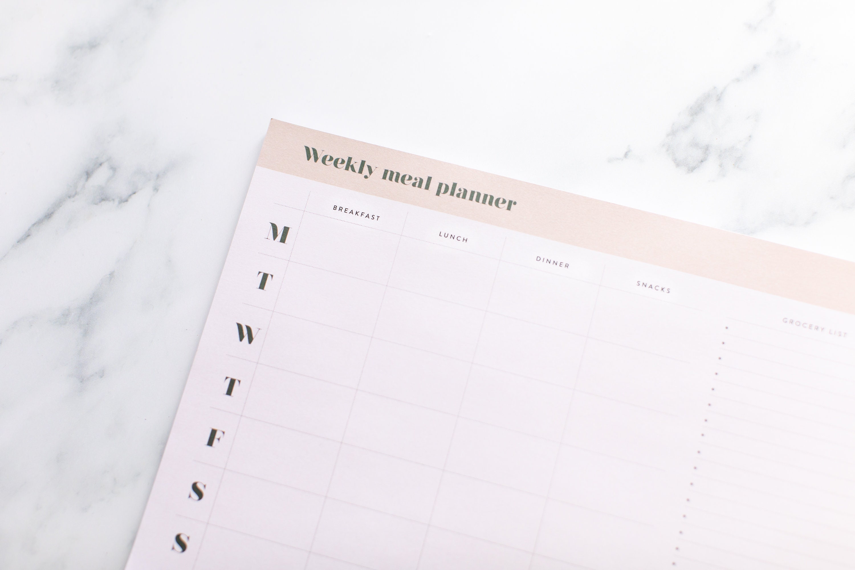 A4 WEEKLY MEAL PLANNER/ Family Meal Organiser/notepad/ Food | Etsy