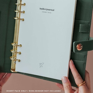 Bullet Journal - Ring Binder INSERT PACK/ A5 Inserts for Ring Binders ...
