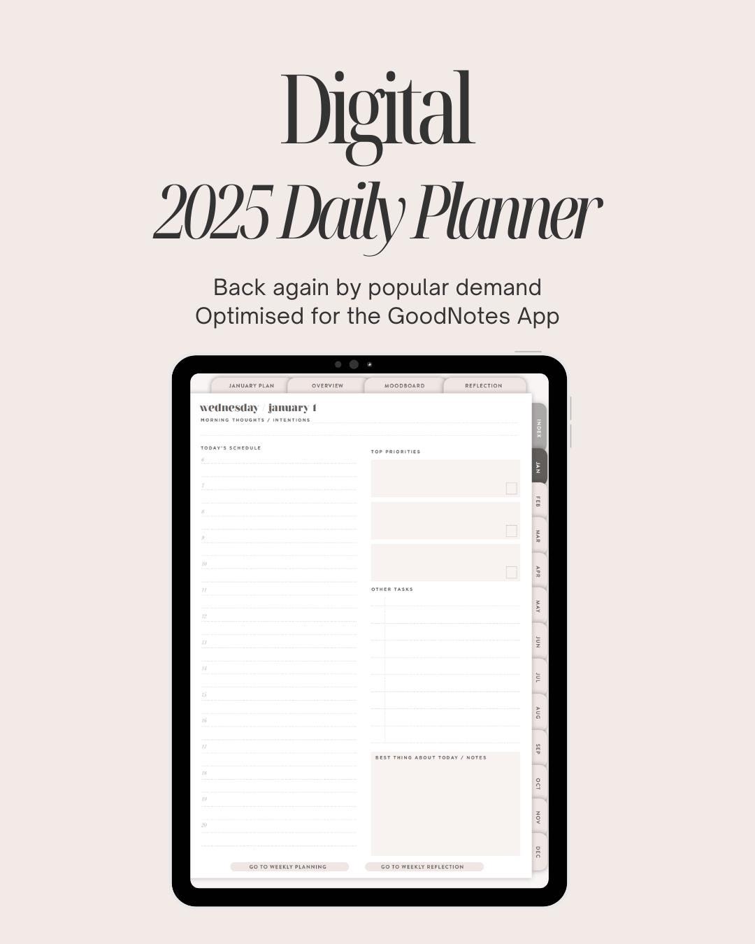 DIGITAL 2025 DAILY Planner/day per Page View/monthly, Weekly and Daily ...