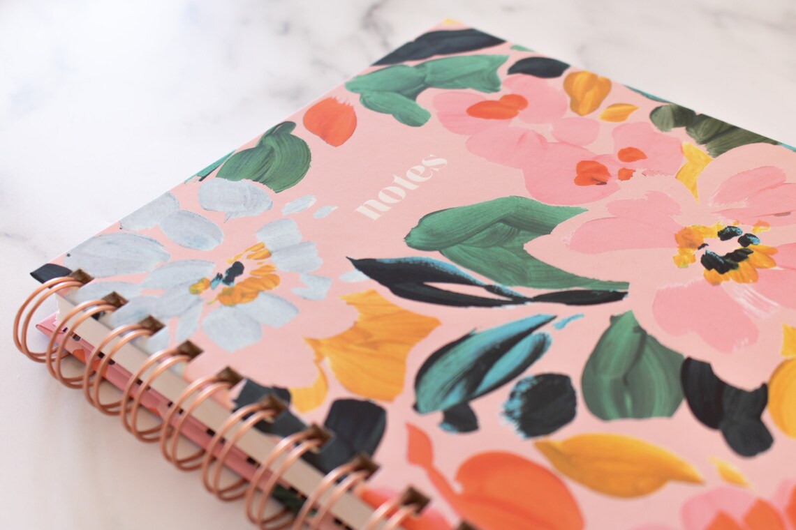 Bloom Blush spiral notebook/ Personalised notebook/journal/ | Etsy