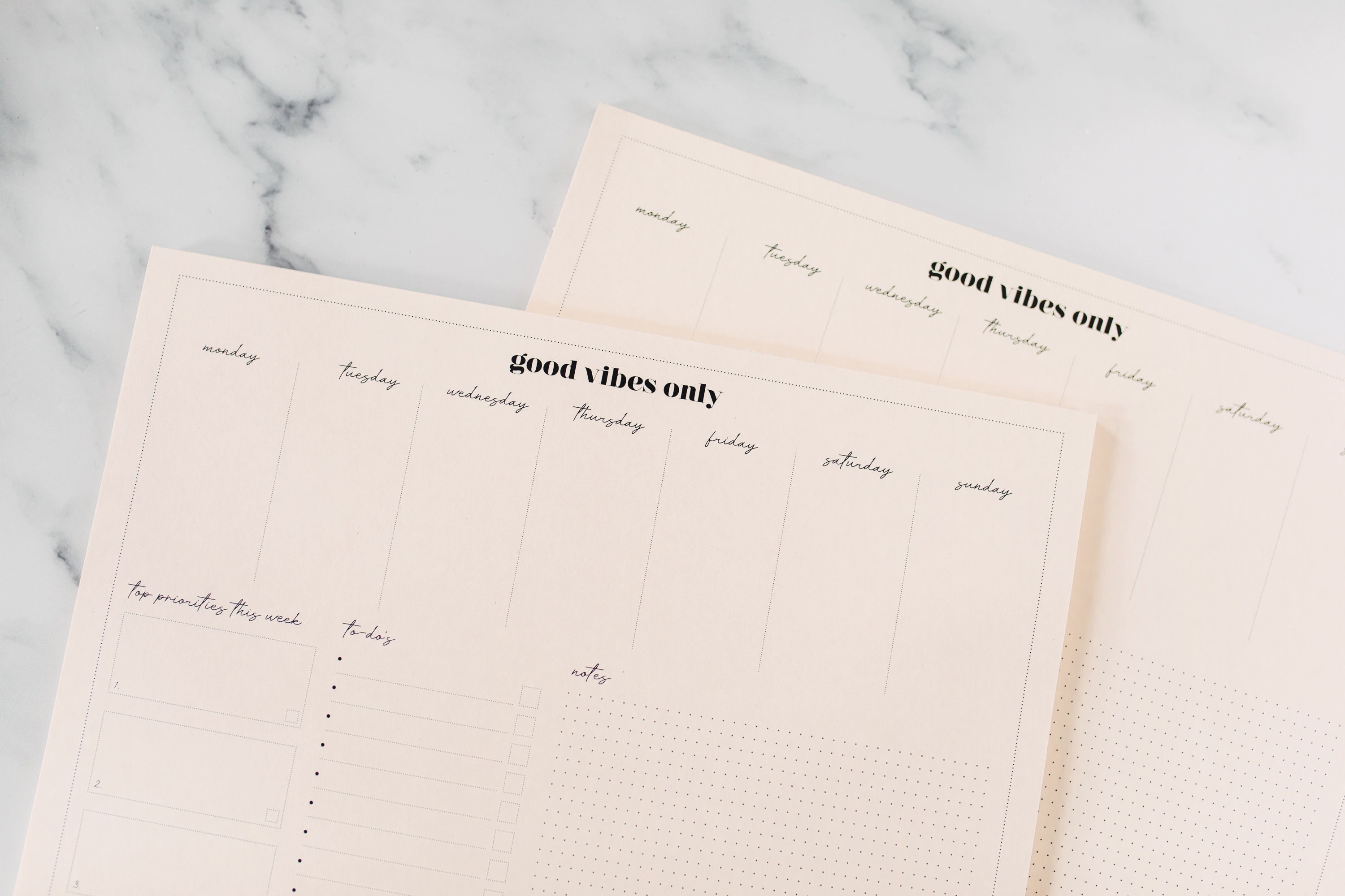 Weekly Notepad Good Vibes Only - Etsy