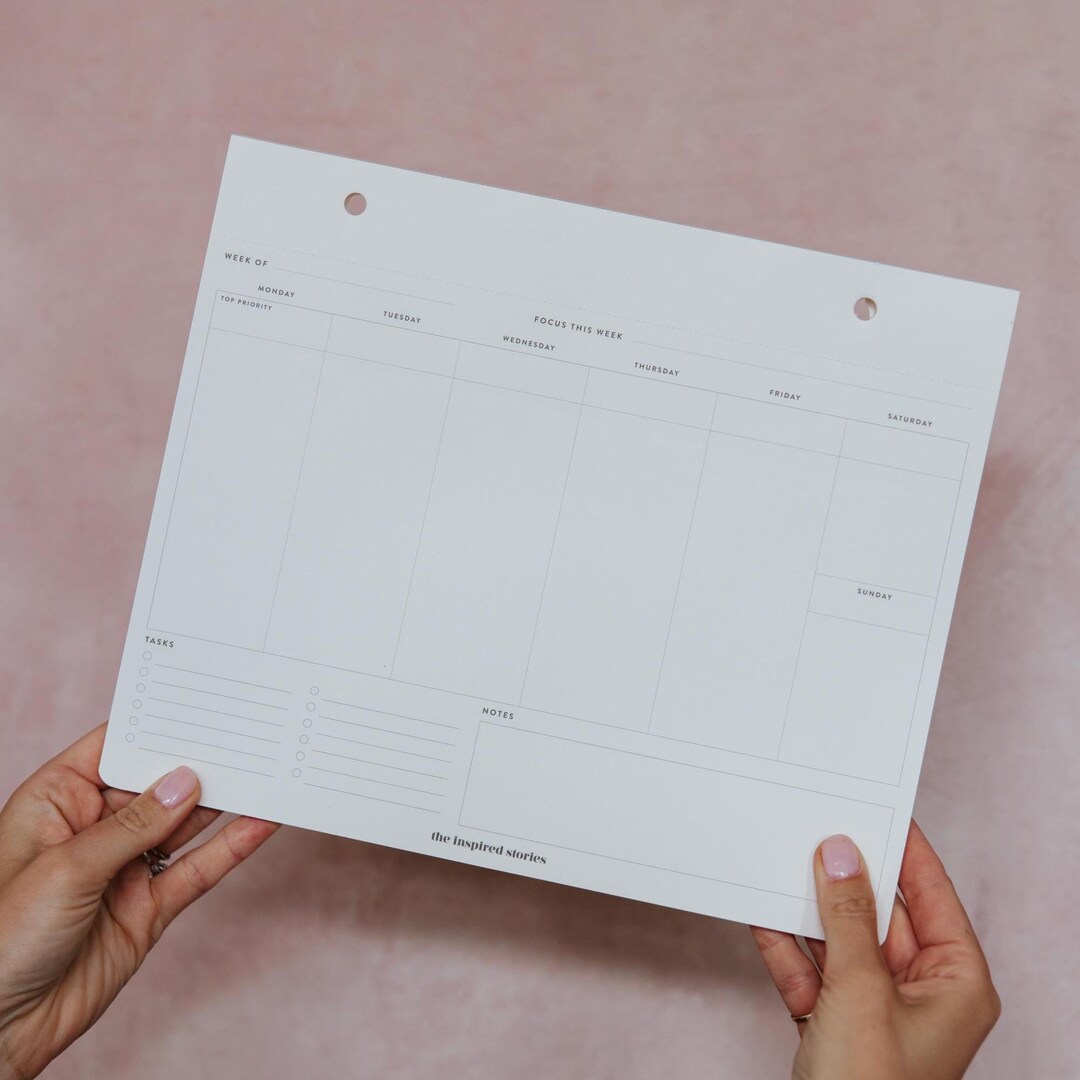 A4 WEEKLY NOTEPAD Refill/vertical Design - Etsy