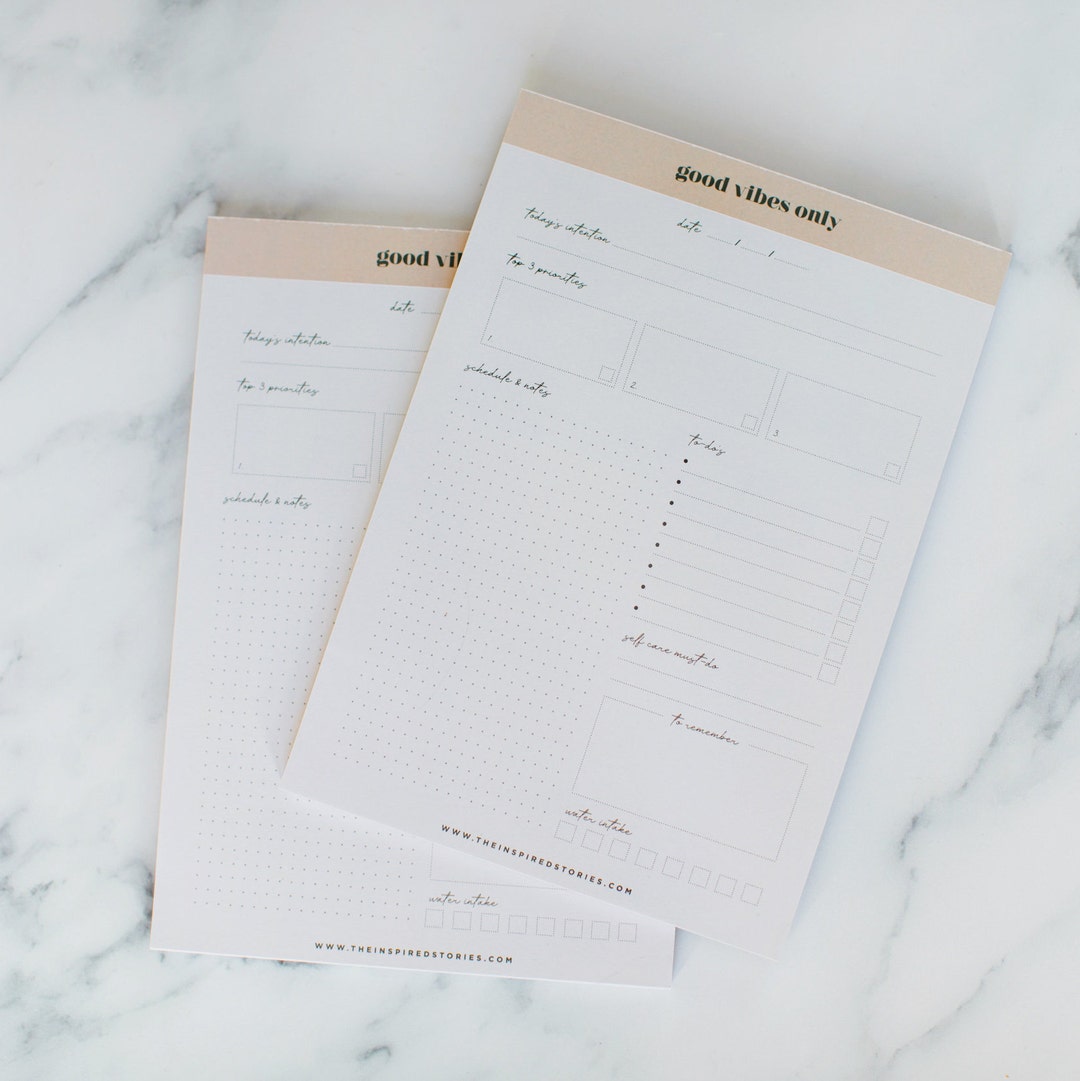 Daily Notepad Good Vibes Only - Etsy