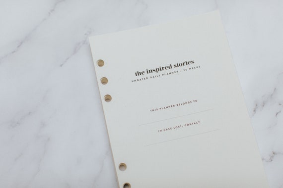 Undated DAILY Planner INSERT PACK/A5 Ring Binder Inserts | Etsy