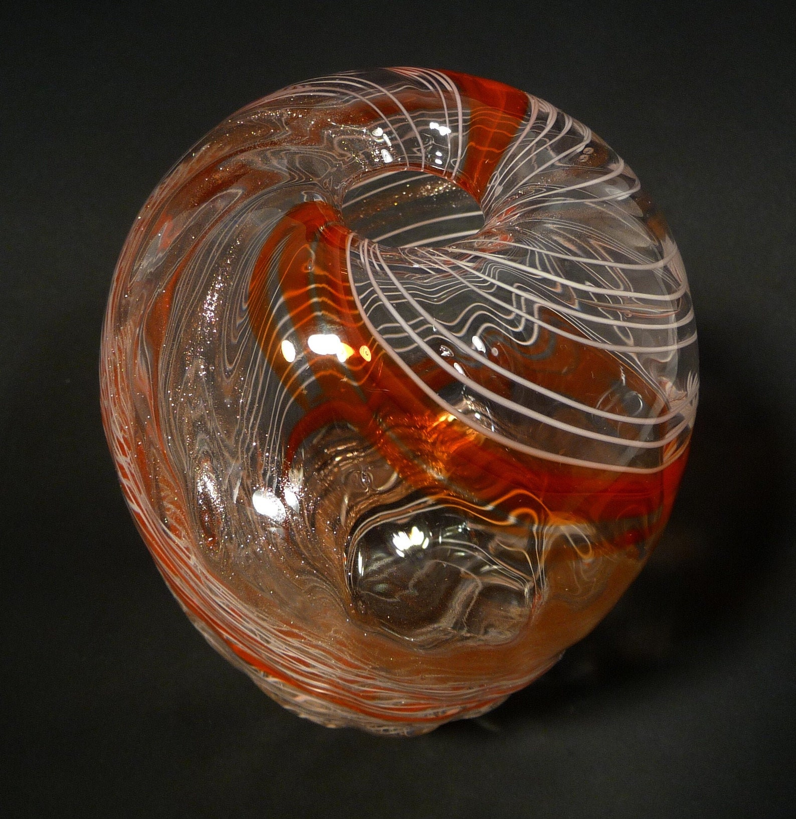 Hand Blown Glass Art Vase Complex Italian Cane Process Red - Etsy