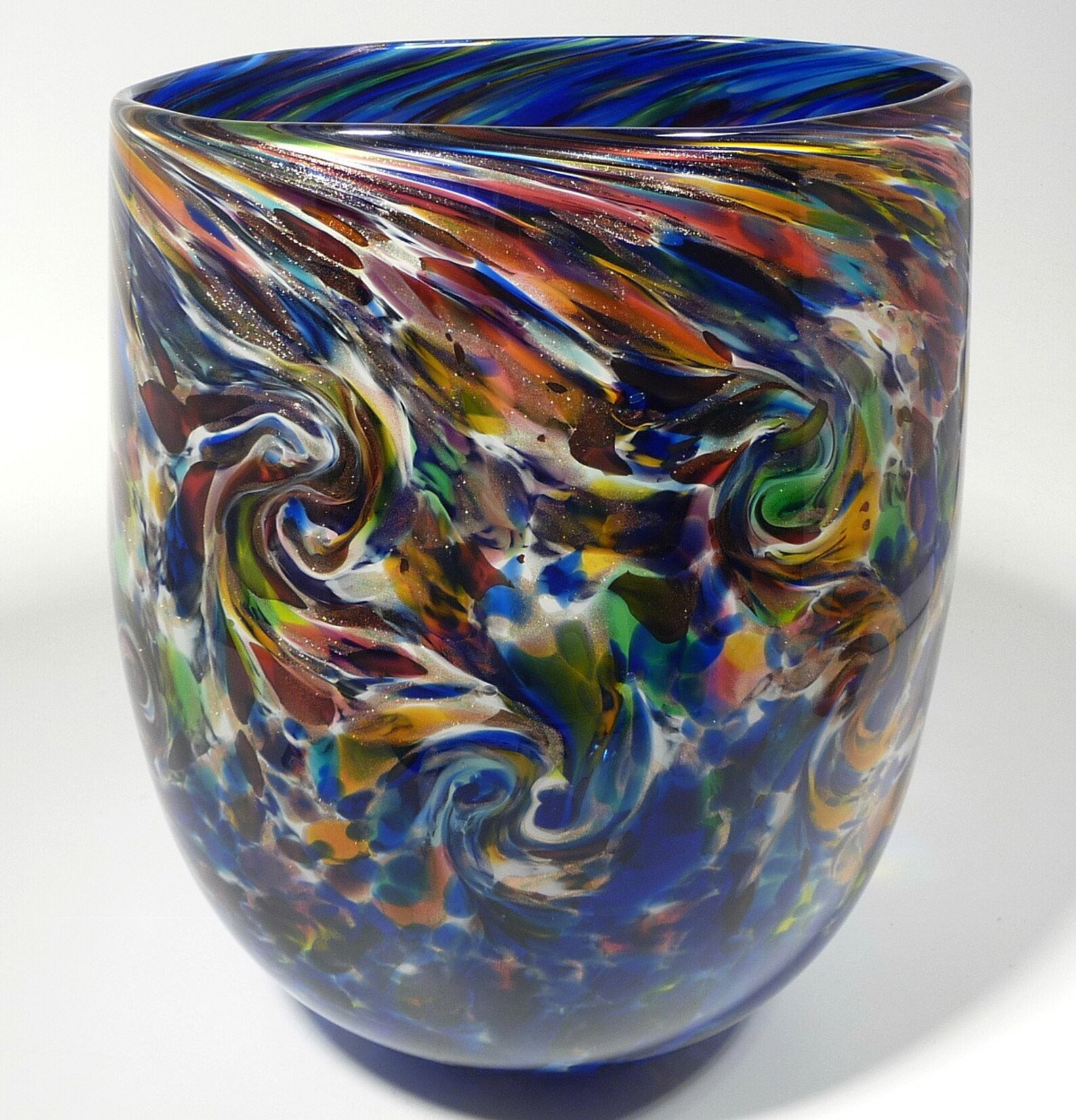 Large & Tall Hand Blown Glass Bowl Original Design by | Etsy