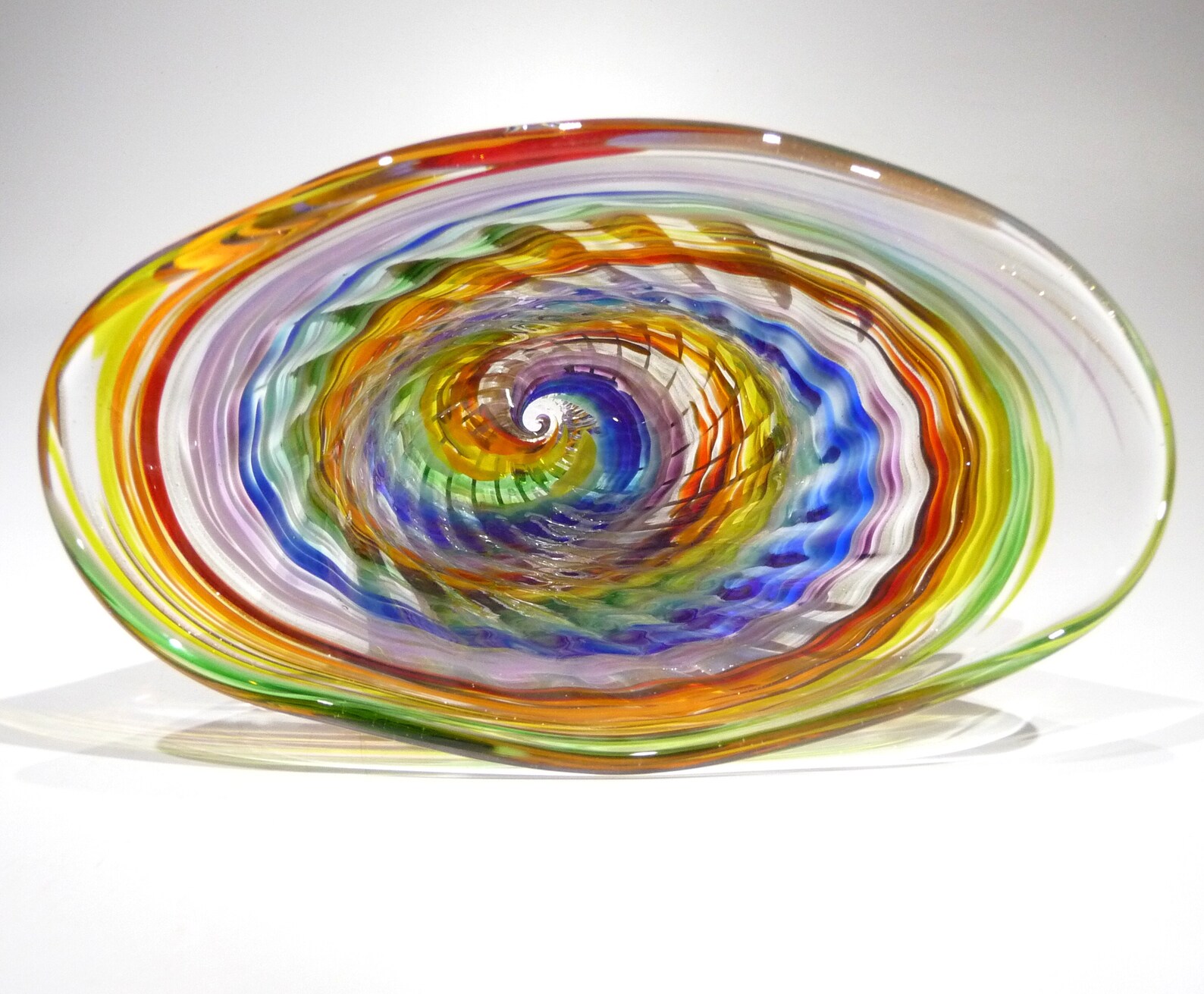 Hand Blown Glass Art Vase, Made With Glass Canes, Dirwood Glass ...