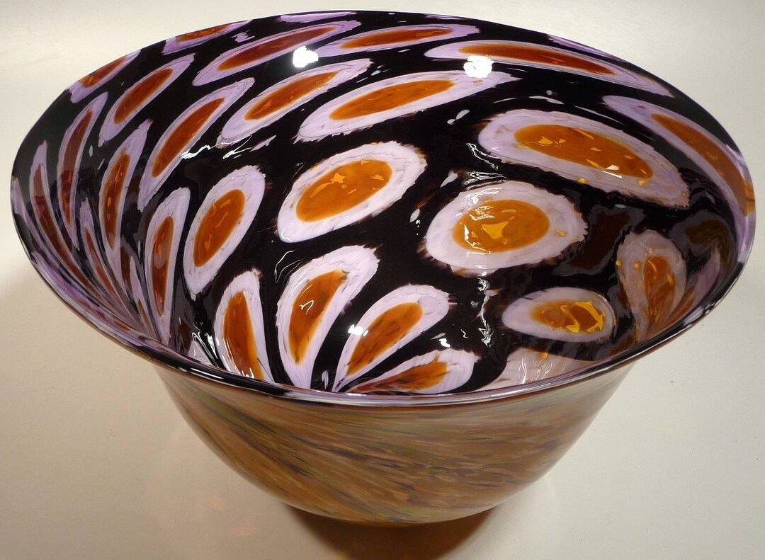 14" Sparkling Hand Blown Glass Bowl - Original Design by Dirwood Glass ...