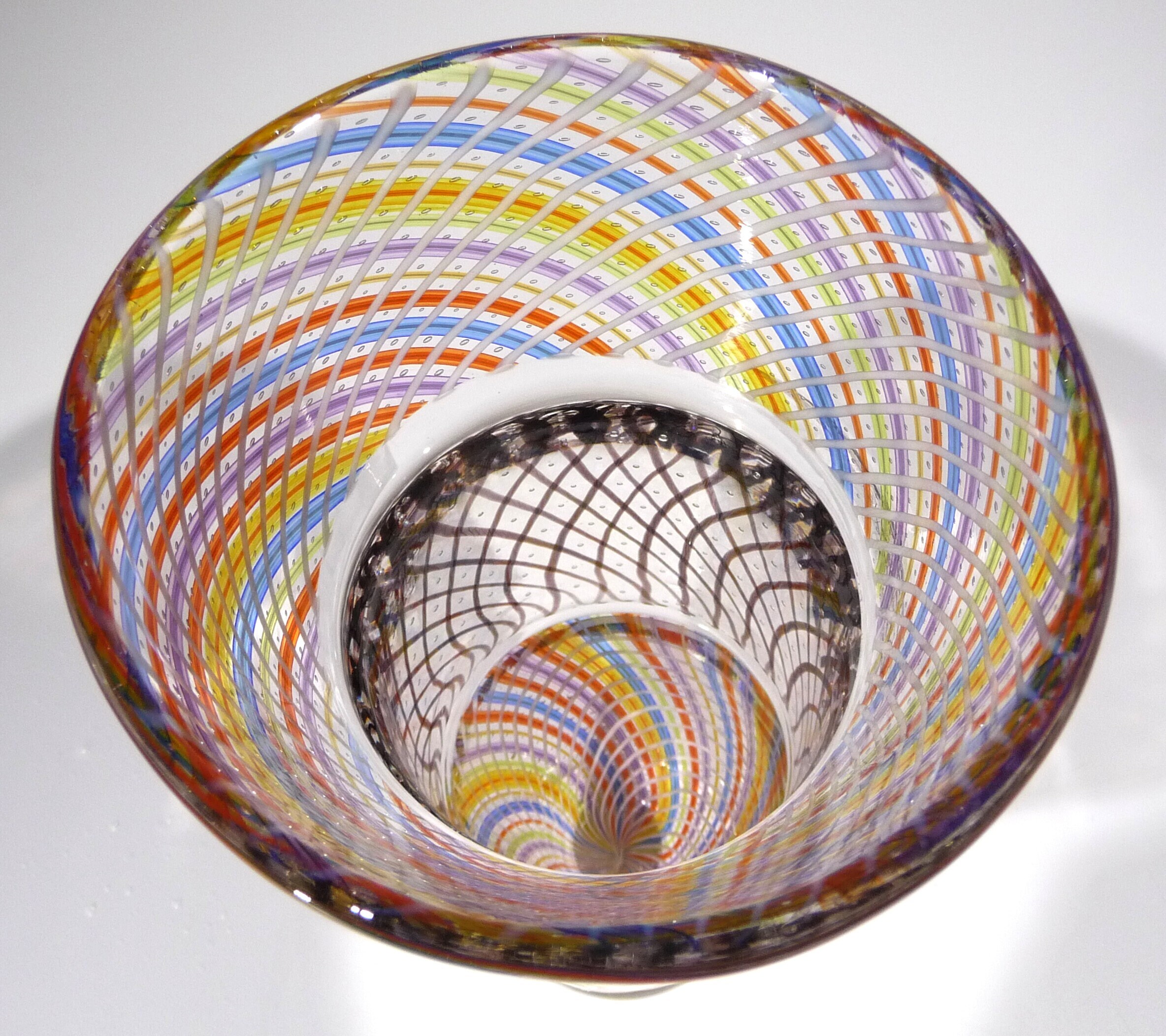 9 Reticello Hand Blown Glass Vase / Bowl Original | Etsy