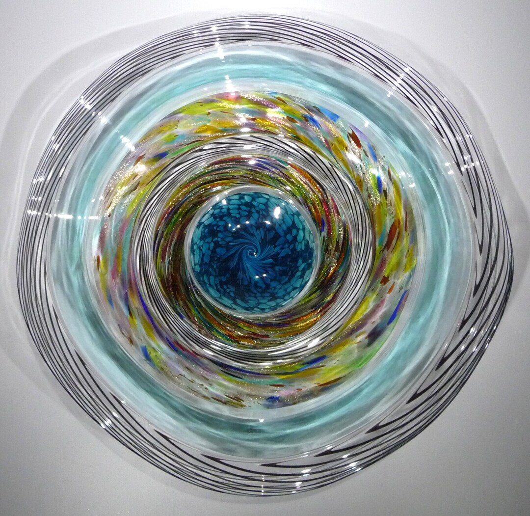 Hand Blown Glass Art Wall Bowl Platter, Glass Art Decor, Table ...