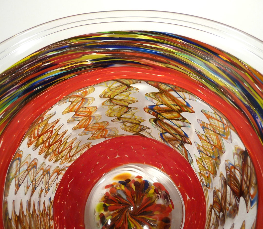 Hand Blown Glass Bowl - Original Design by Dirwood Glass - Complex ...