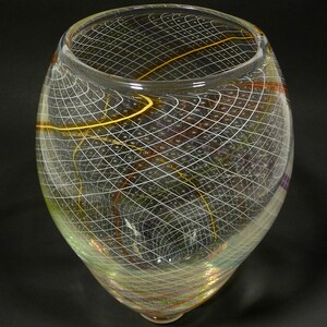 10" Reticello Hand Blown Glass Vase - Original Design by Dirwood Glass ...