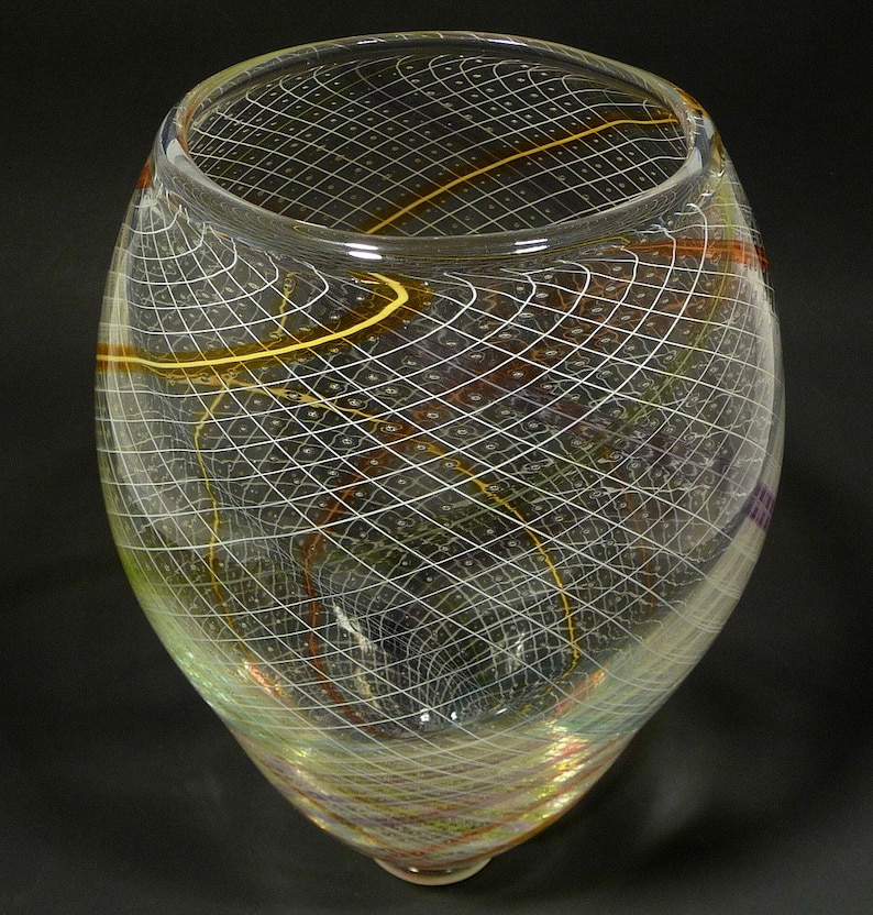 10 Reticello Hand Blown Glass Vase Original Design by - Etsy