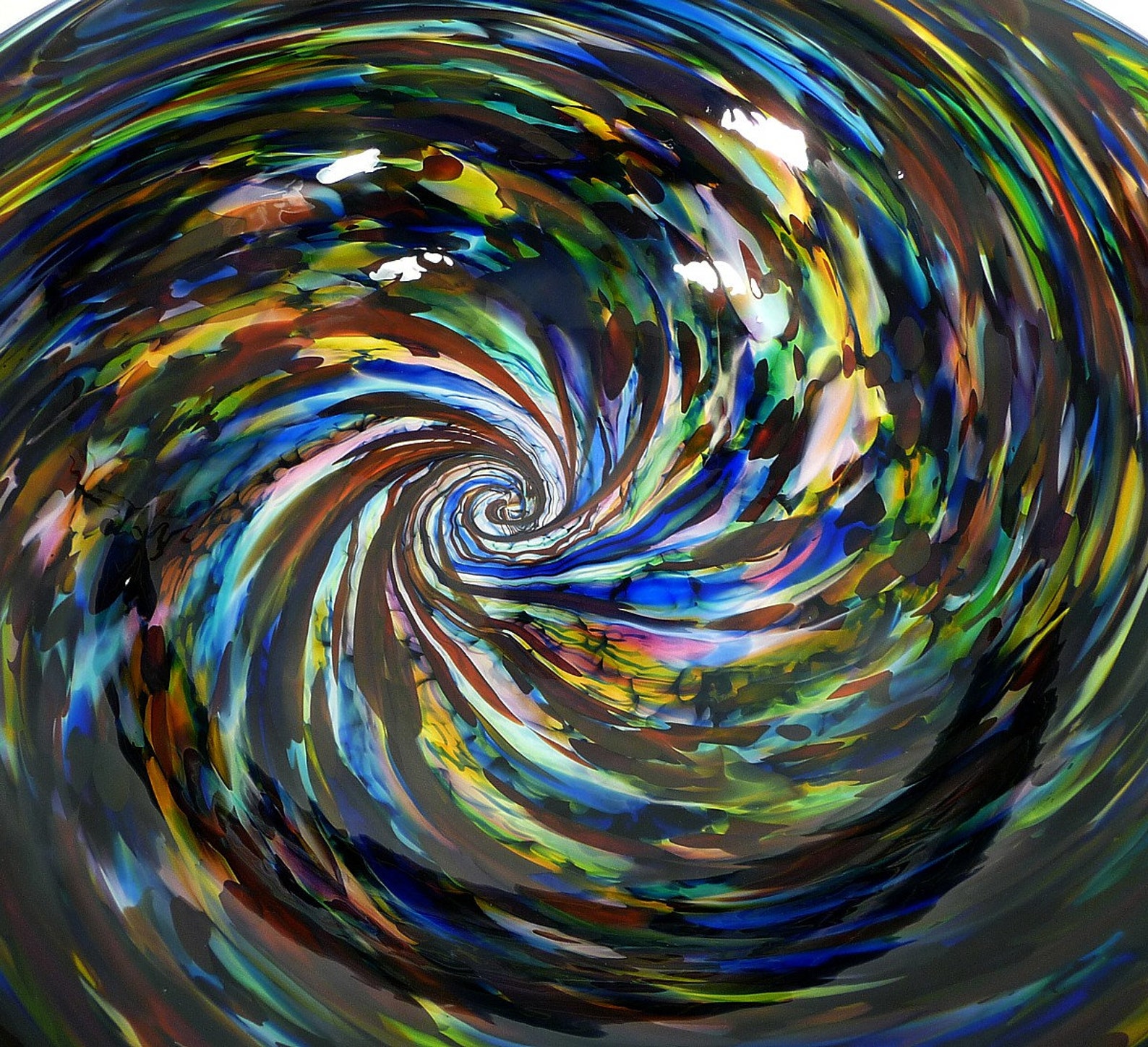 Very Large - Very Heavy - Hand Blown Glass Bowl - Original Design by ...