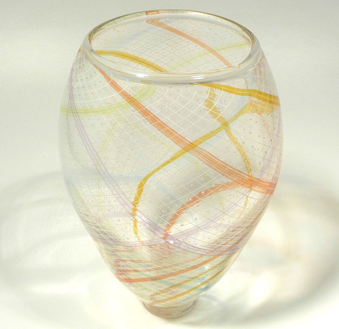 10 Reticello Hand Blown Glass Vase Original Design by - Etsy