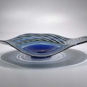 15" Hand Blown Glass Art Wall Bowl Platter, Glass Art Decor Table ...