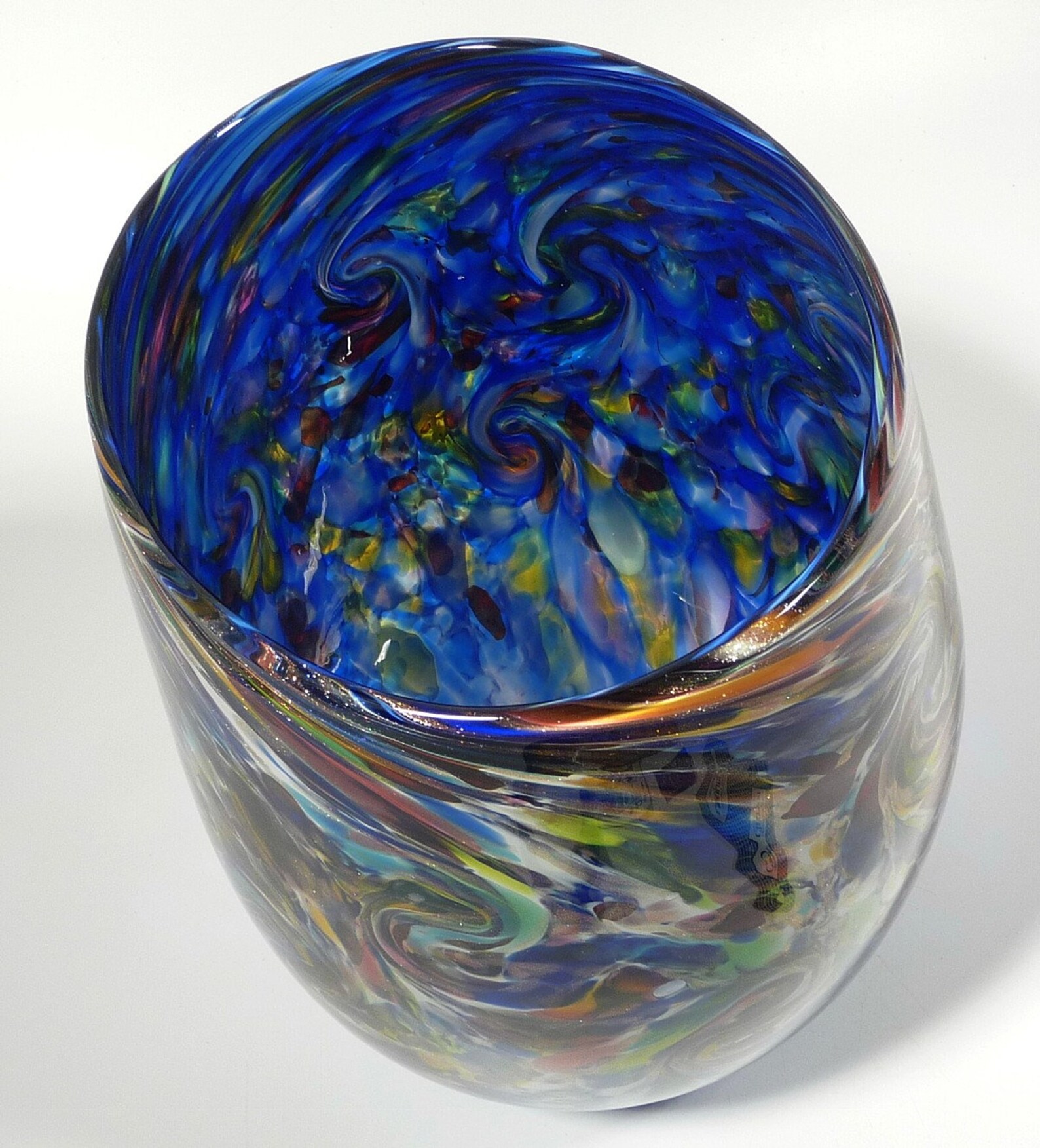 Large & Tall Hand Blown Glass Bowl Original Design by | Etsy