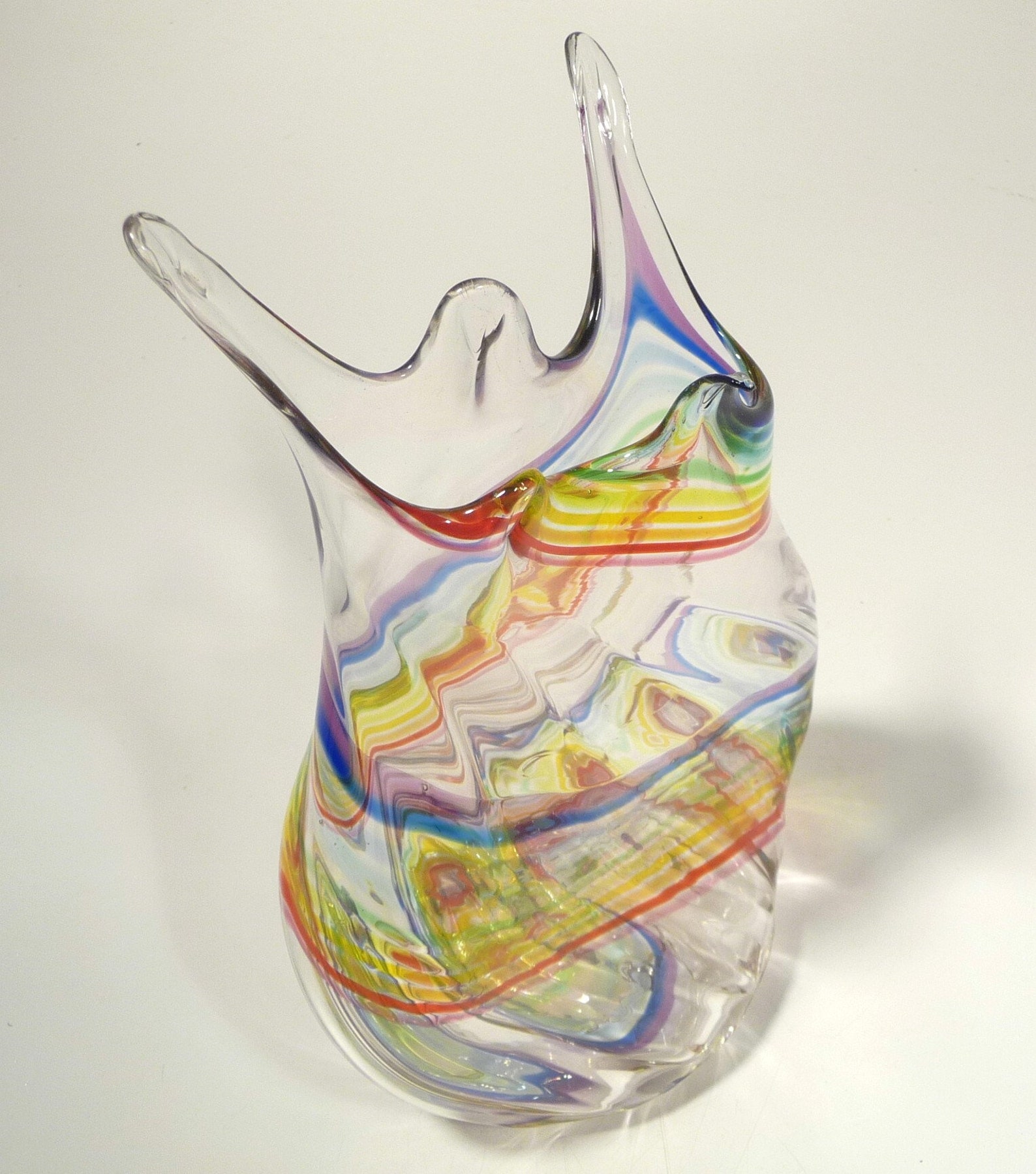 Hand Blown Glass Art Vase/sculpture, Made With Glass Canes, Dirwood ...
